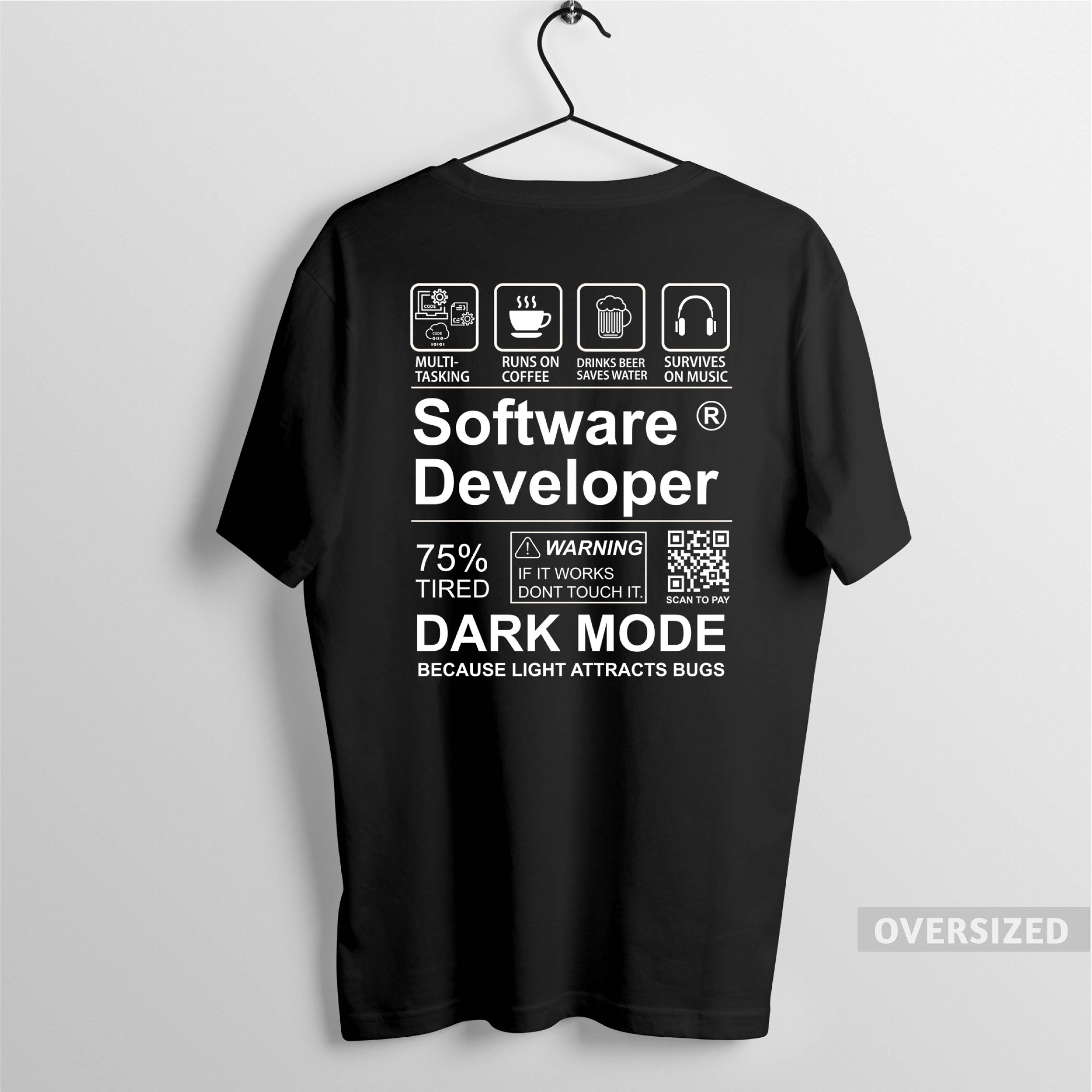 SOFTWARE DEVELOPER OVERSIZED TEE - BLACK – Express Changos